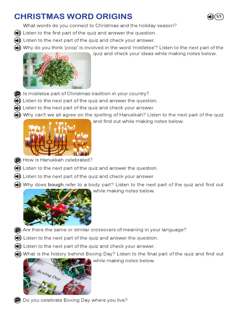 Christmas Word Origins Explained | PDF | Christmas