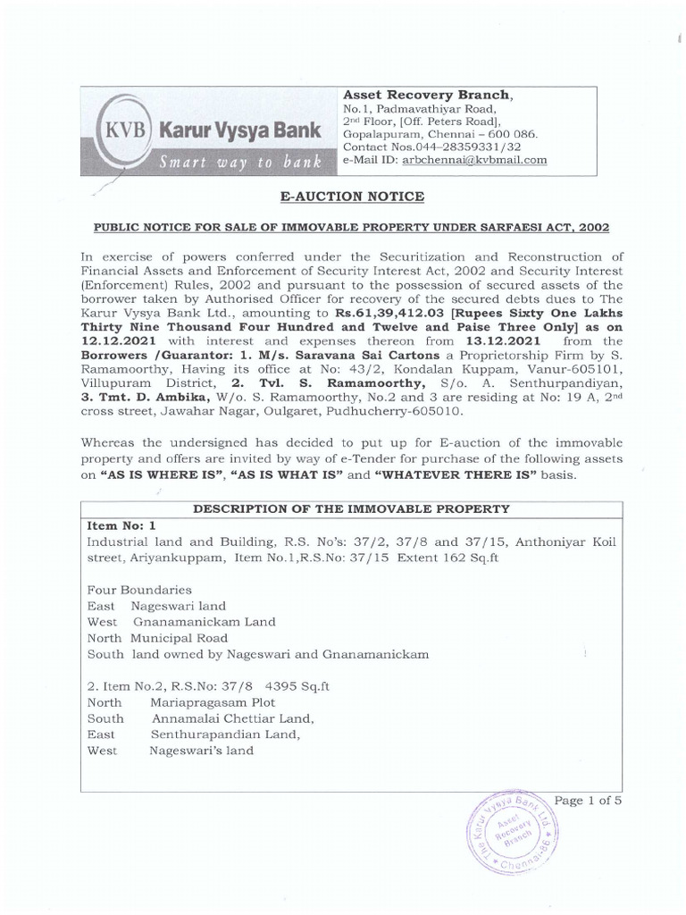 Auction Notice 1641367428 | PDF