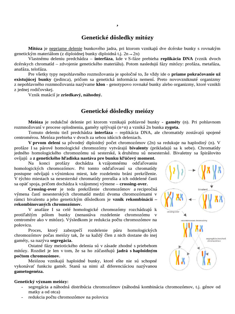 Genetické Dôsledky MaM | PDF