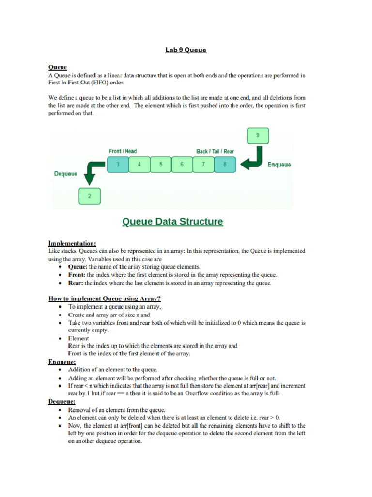 Lab 9 Queue | PDF