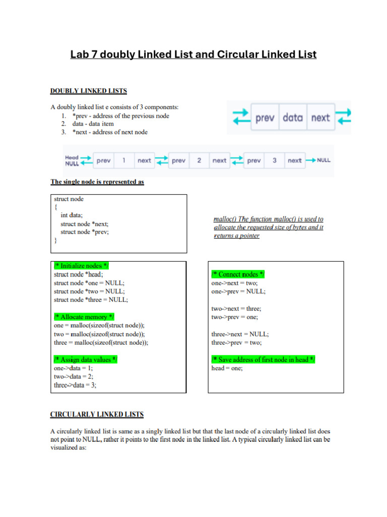 Lab 7 Doubly Linked List and Circular Linked List | PDF | Simulation | Interface (Computing)