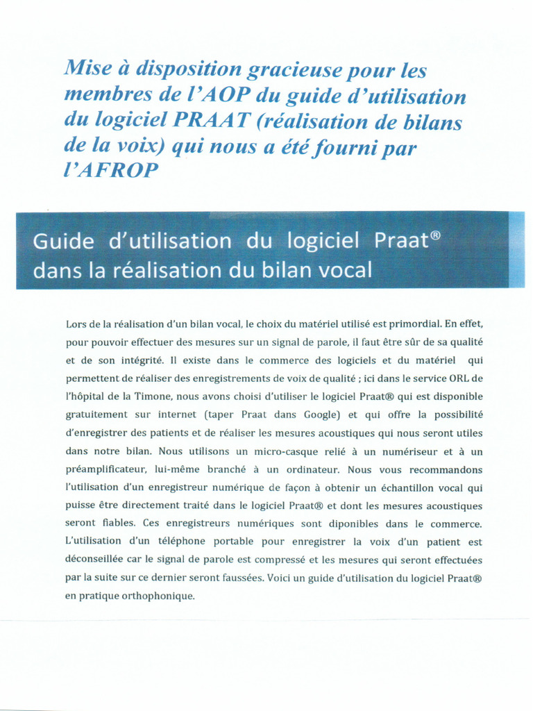 Tutoriel Logiciel PRAAT | PDF