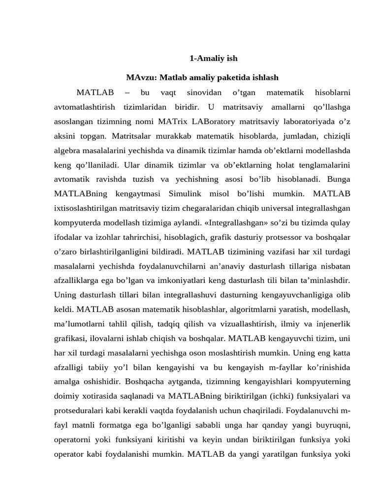 1-Amaliy Ish | PDF