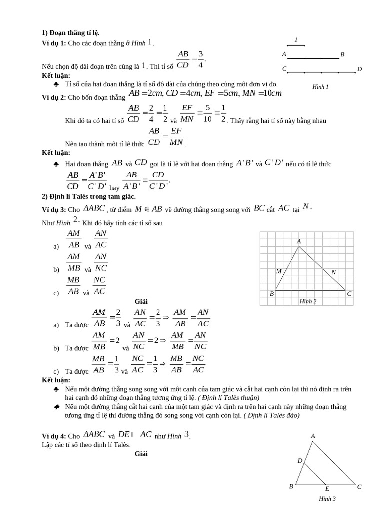Bai Tap Co Ban Toan 8 Chuong 4 DINH LI THALES | PDF