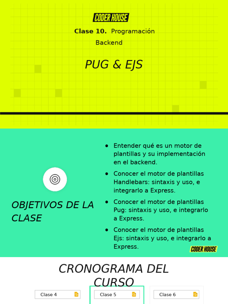 Clase 10 - Pug _ Ejs(1) | PDF | HTML | Archivo de computadora
