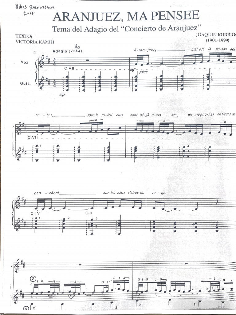 Rodrigo - Aranjuez, Ma Pensee | PDF