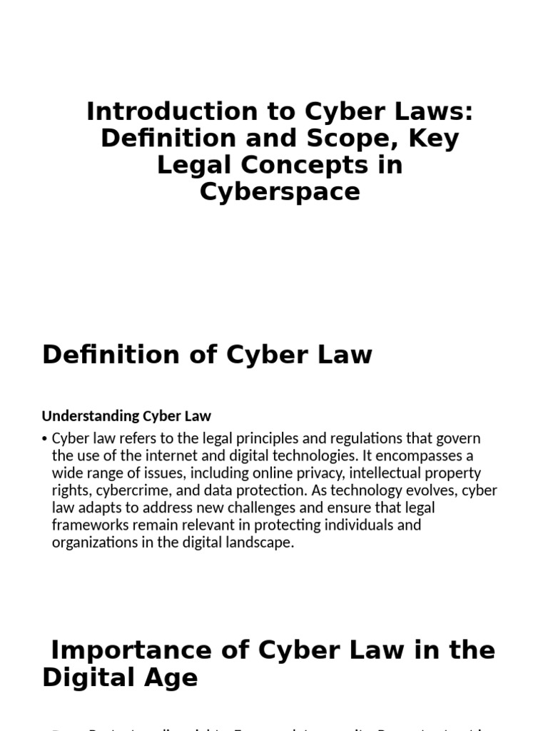 Introduction to Cyber Laws_1 | PDF | Cybercrime | Cyberspace