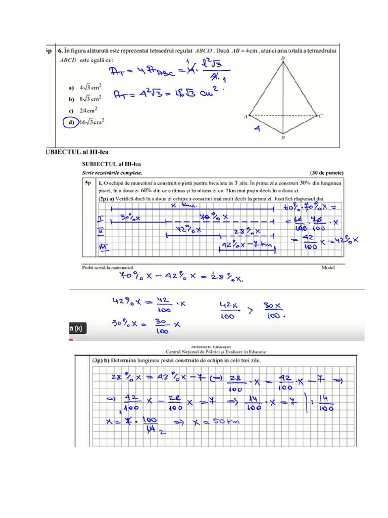 Rezolvare Subiecte Test Propus EN Matematica 2025 | PDF