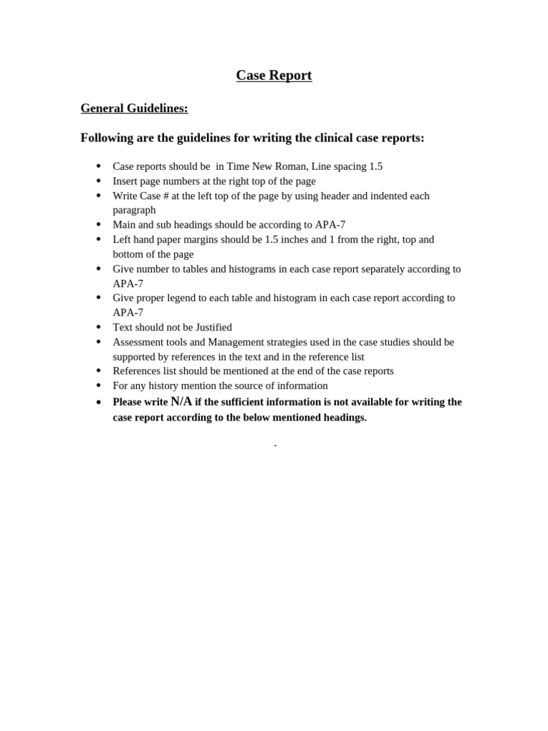 Case Report Format | PDF | Qualitative Research | Psychological Concepts