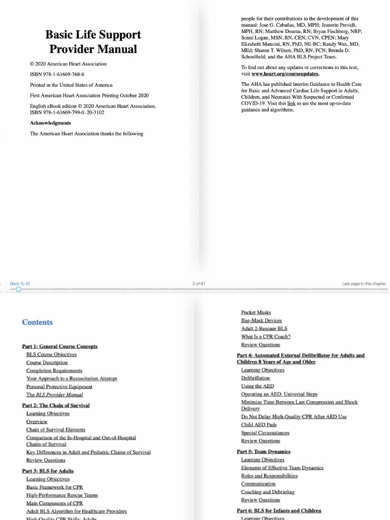 American Heart Association - Basic Life Support Provider Manual (2020 ...