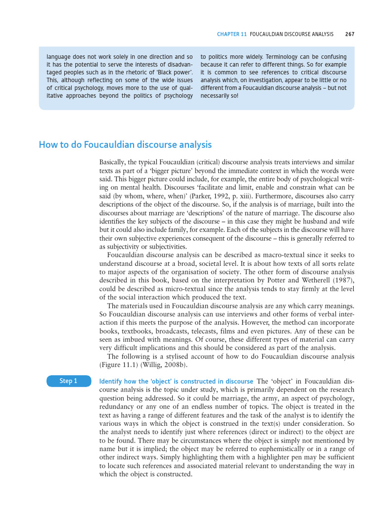 Chp 11 Foucauldin Discourse Analysis | PDF | Discourse | Michel Foucault
