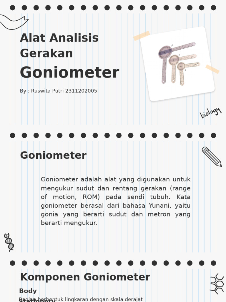 Panduan Penggunaan Goniometer untuk Analisis Gerakan | PDF