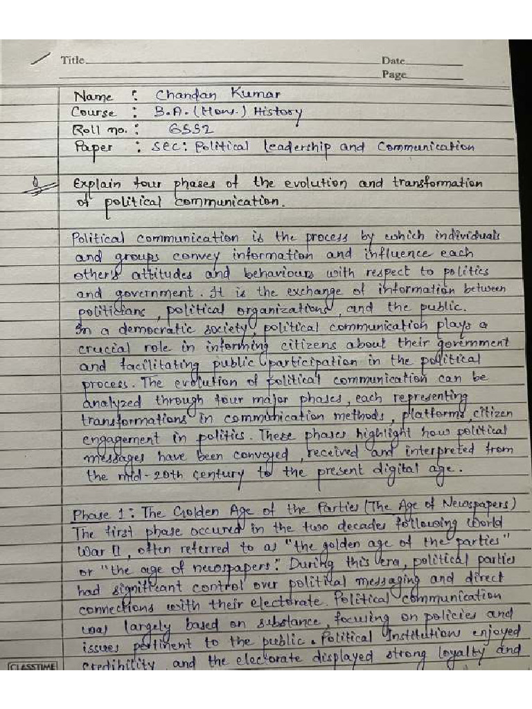 Evolution of Political Communication | PDF