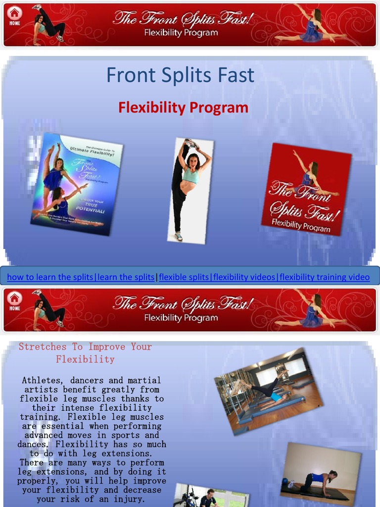 Front Splits Fast - Stretches To Improve Your Flexibility | PDF ...