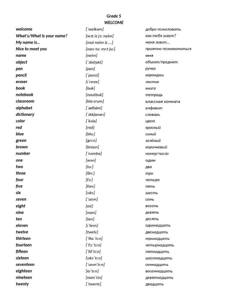 Grade 5 - Vocabulary - New | PDF