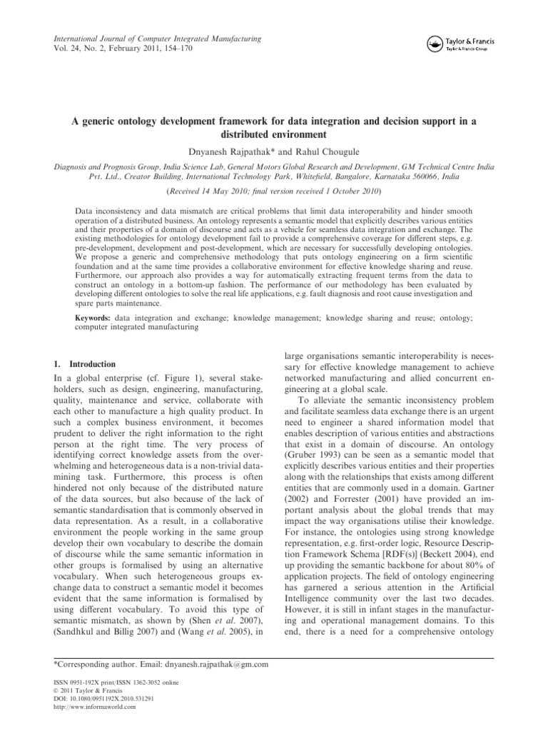 IJCIM - A Generic Ontology Development Framework For Data Integration and Decision Supportpdf ...