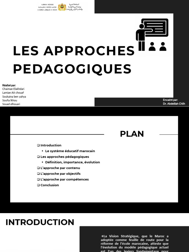 Évolution des approches pédagogiques au Maroc | PDF | Pédagogie | Enseignement
