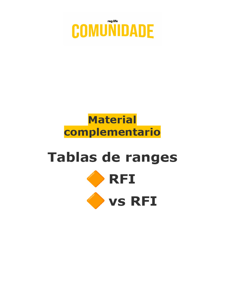 Reg Life Tablas de Ranges RFI Vs RFI | PDF