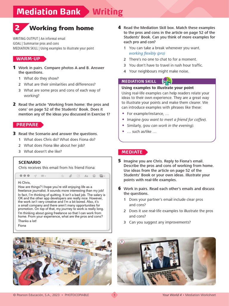 YourWorld 4 Mediation Worksheet 2 | PDF | Human Communication