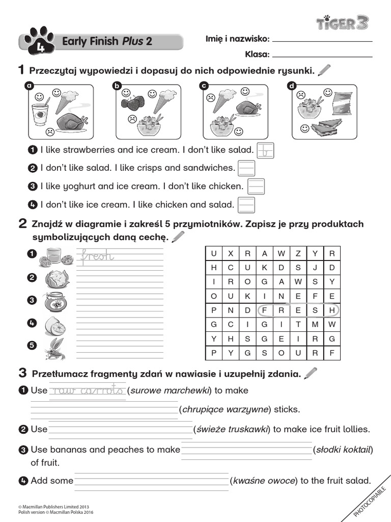 Jezyk Angielski - Karty Pracy II - Klasa 3 | PDF