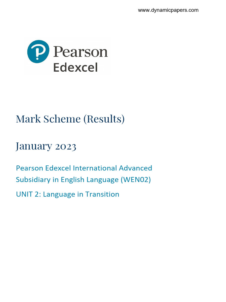 Marking Scheme | PDF | English Language | Dialect