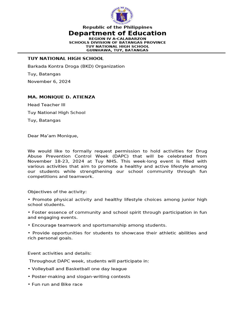 Proposal Dapc Week | PDF