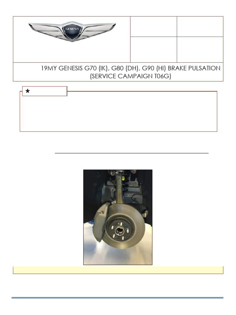 Genesis Brake Pulsation Fix Guide | PDF | Brake | Car