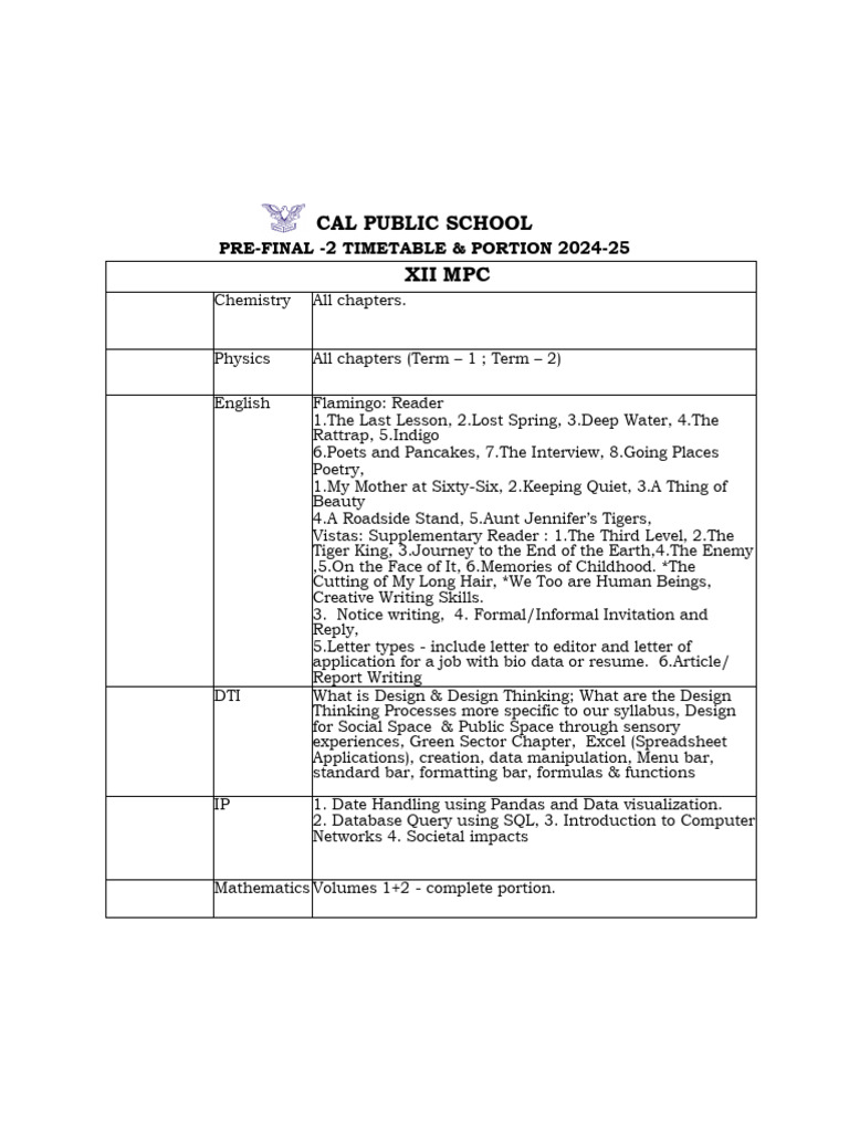 12TH MPC Prefinal - 2 Portions | PDF