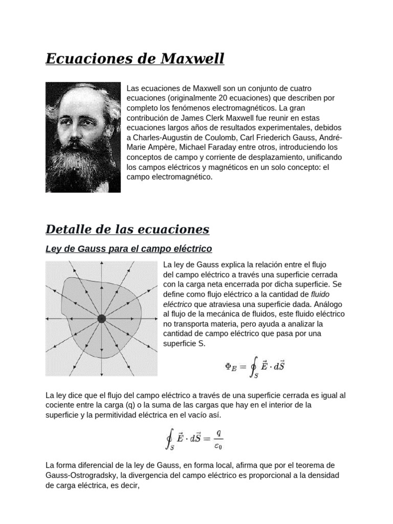Ecuaciones de Maxwell 2corregido y Unido A La Ley de Faraday | PDF ...