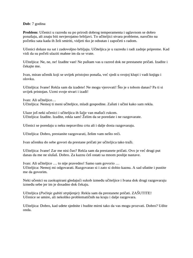 Disciplina Loš Primjer Uciteljice | PDF