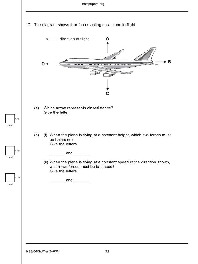 KS3 Science 2006 paper 1 level 3-6 | PDF | Mechanics | Physical Quantities