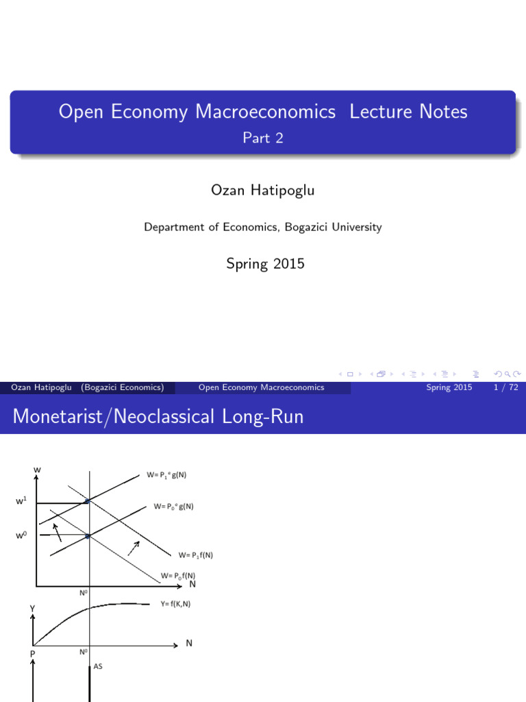 Open Economy Macroeconomics Notes | PDF | Macroeconomics | Economics