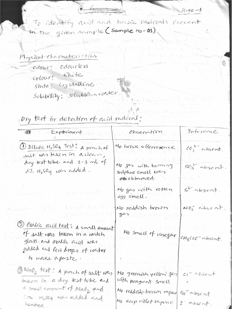 Handwritten Chemistry LAB FILE | PDF