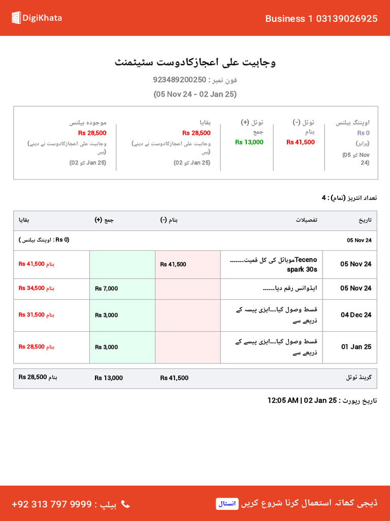 Customer Ledger Report 1735758358102 | PDF