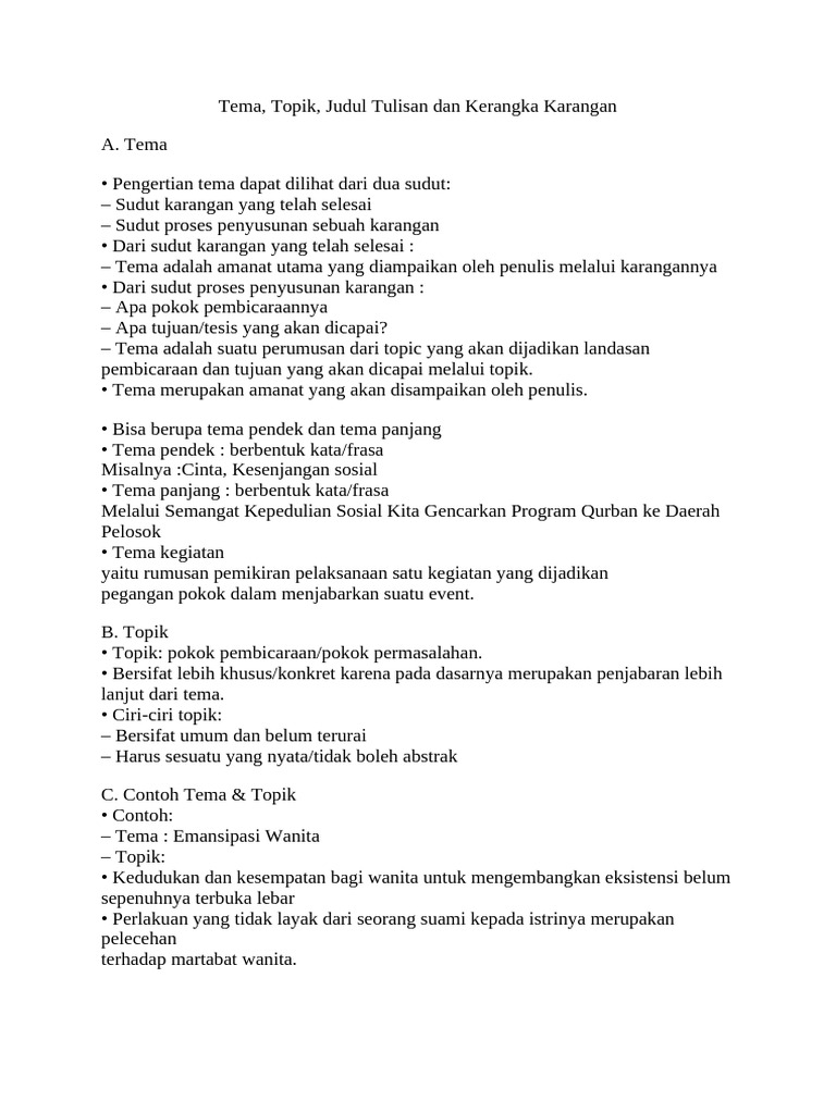 Tema, Topil Dan Judul | PDF