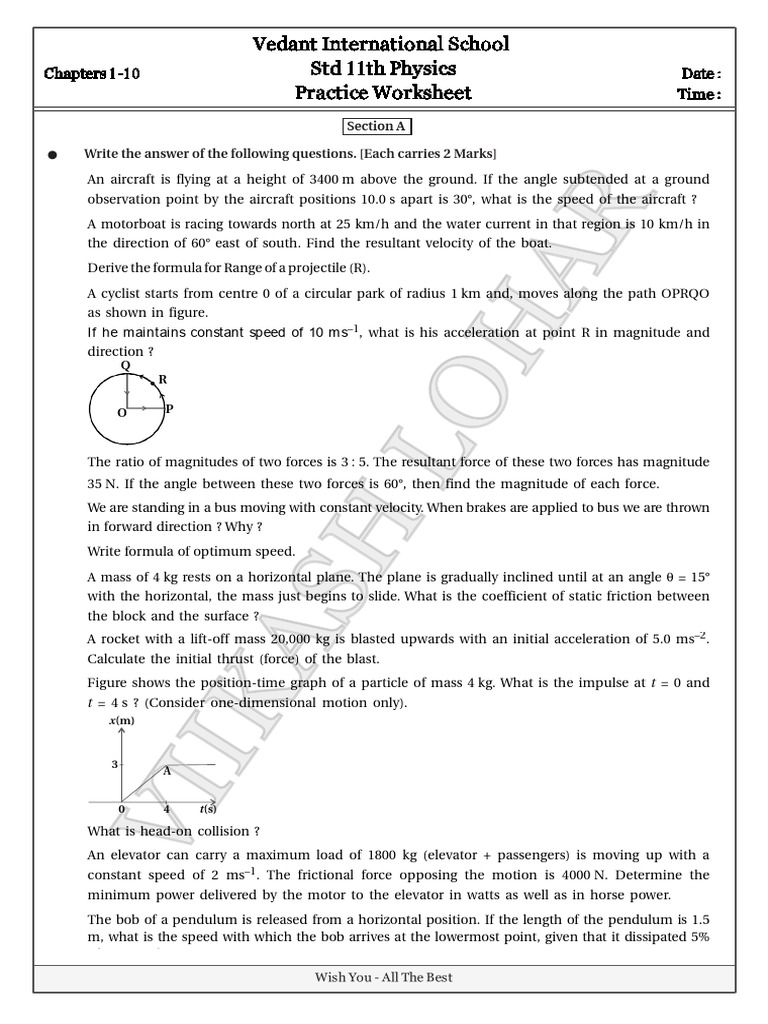 1 Practice Worksheet Midterm | PDF | Torque | Force
