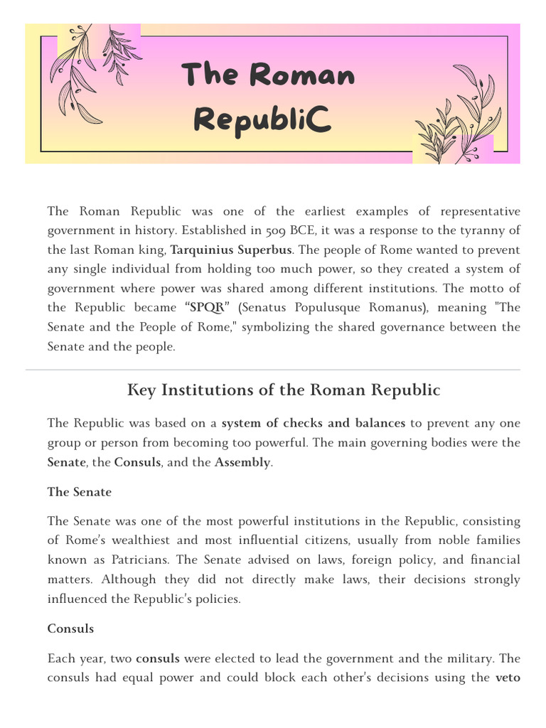Roman Republic | PDF | Roman Republic | Tribune