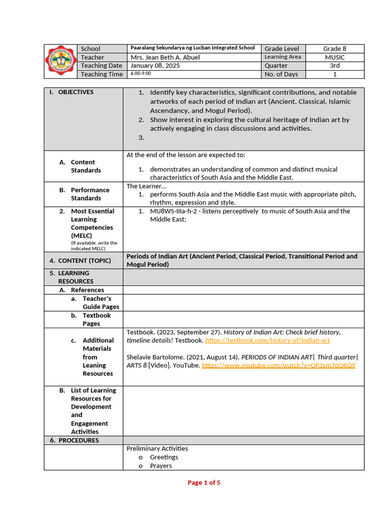 TALA-Lesson-Plan-FINAL | PDF | Shiva | Learning