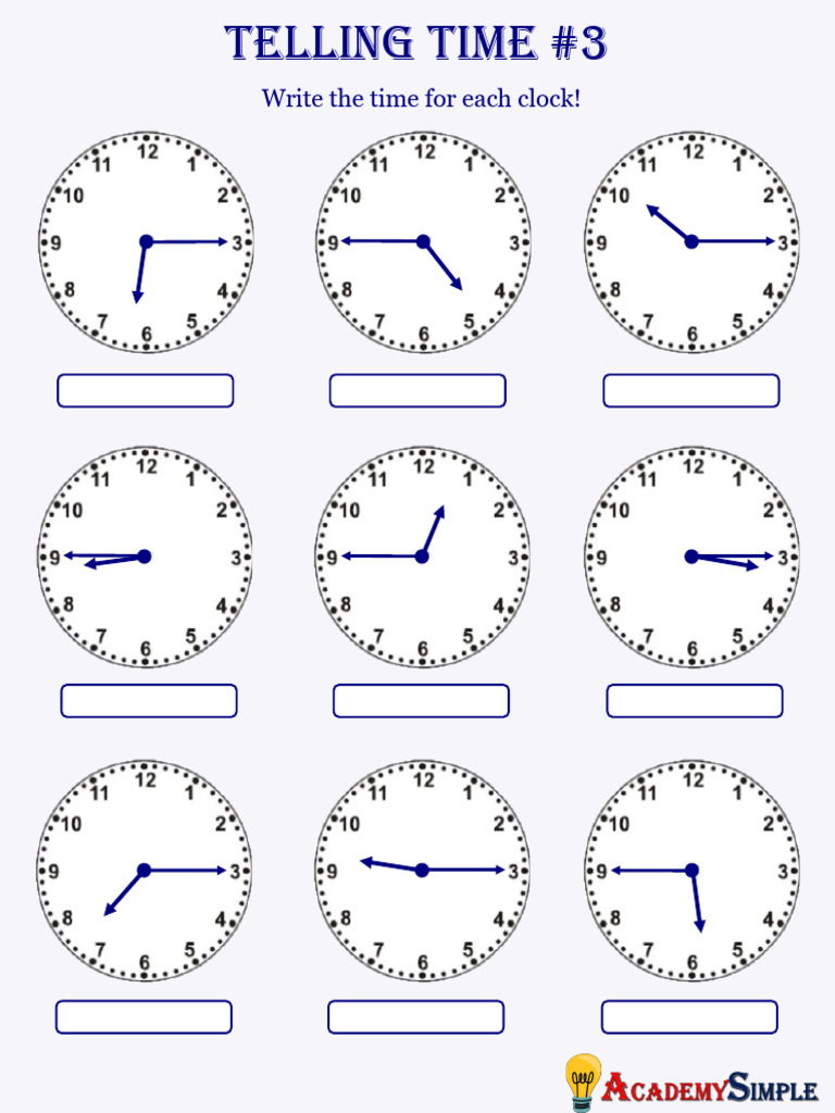 Telling Time 3 | PDF