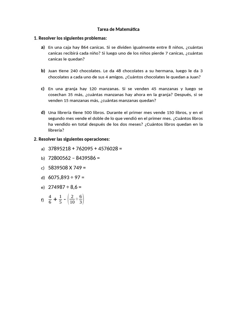 Tarea de Matematica 15-01-2025-9091736889507 | PDF