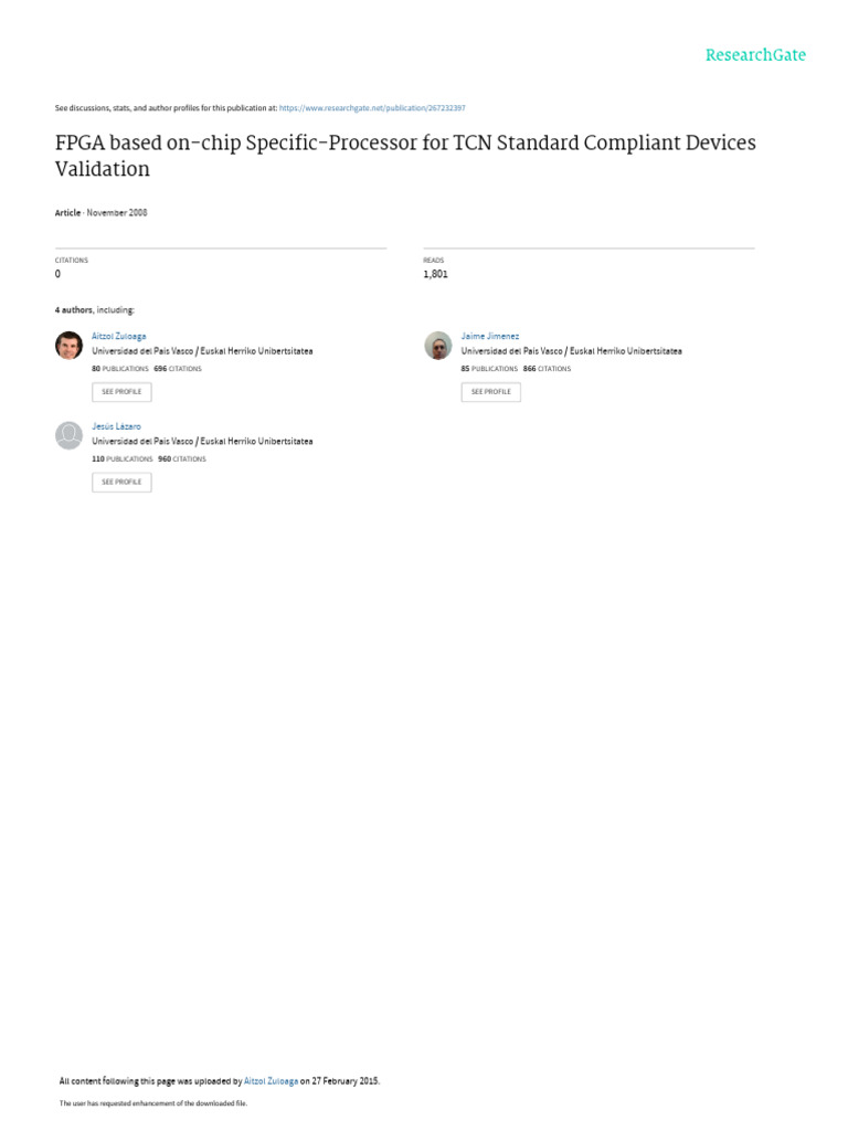 Fpga Based On Chip Specific Processor For Tcn Stan Pdf Computer Engineering Computing