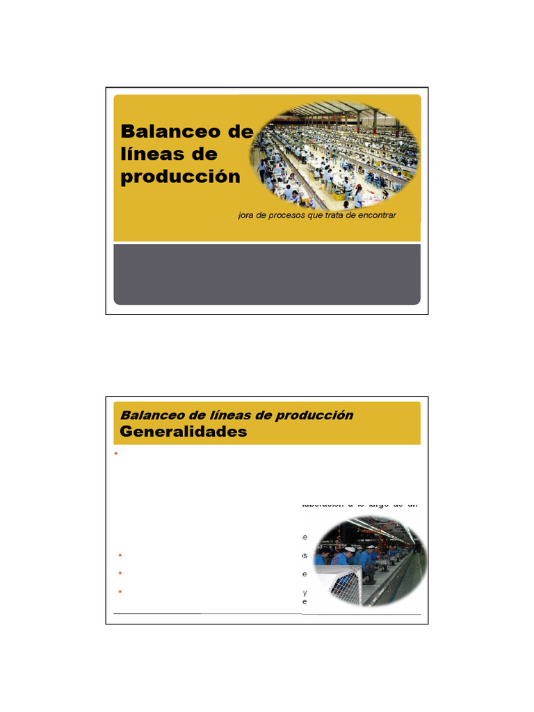 05-Balanceo de líneas de producción - 2016-1 (Prof. Pelaez) | PDF