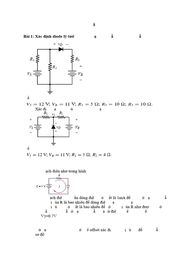 Bài tập Diode Dec 8 2024 | PDF