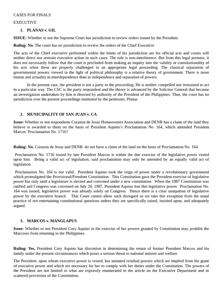 CASES FOR FINALS | PDF | Pardon | Certiorari