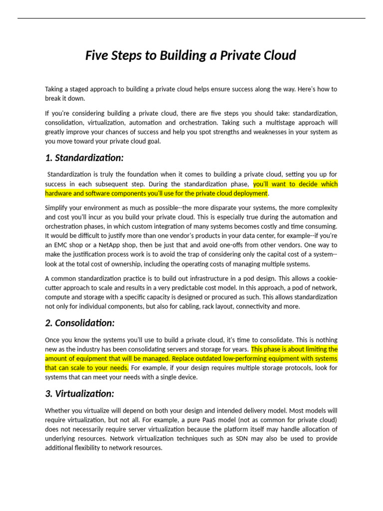 11 Five Steps To Building A Private Cloud | PDF | Cloud Computing | Computer Networking