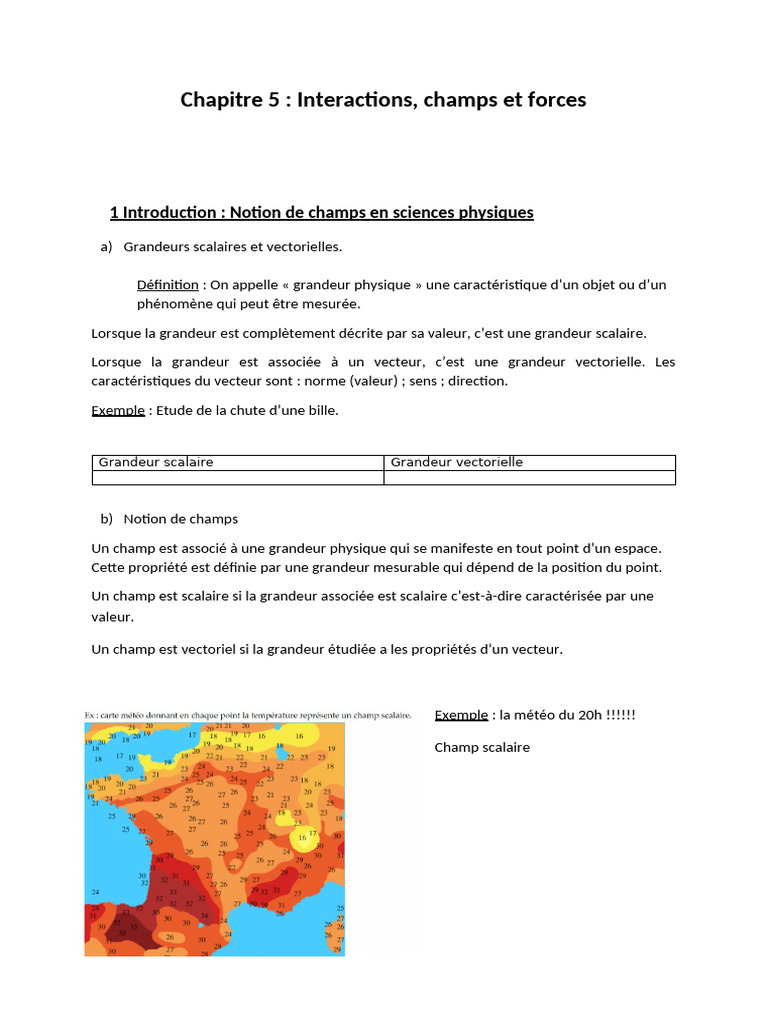 Champs et forces en physique | PDF | Champ (physique) | Scalaire ...