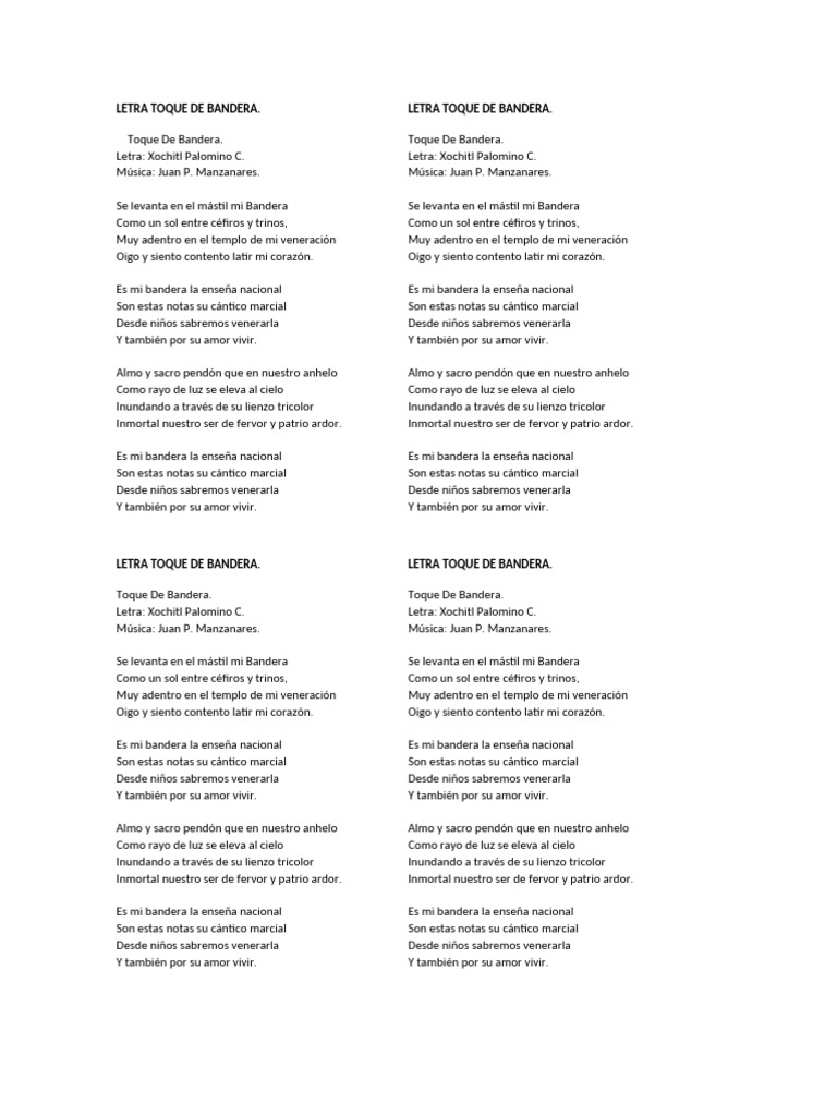 Letra Toque de Bandera | PDF