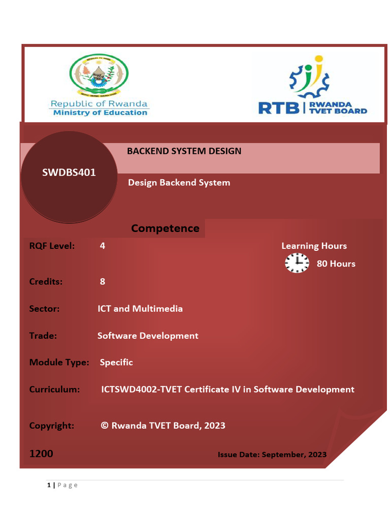 SWDBS401 - Backend System Design | PDF | System | Databases