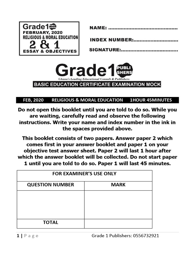 GRADE-1-FEB-MOCK-RME | PDF | God | Torah
