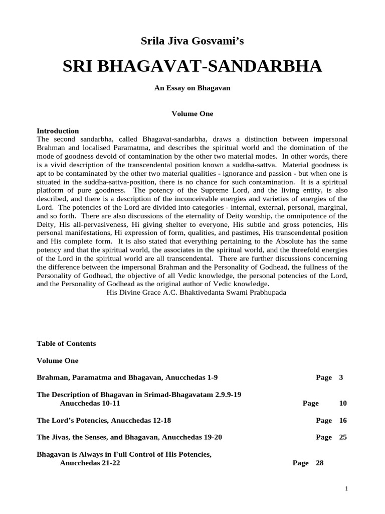 Sandarbha - Bhagavat | PDF | Brahman | Bhagavan
